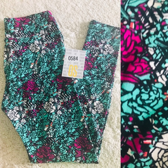 LuLaRoe | Pants & Jumpsuits | Lularoe Os Floral Print Leggings | Poshmark